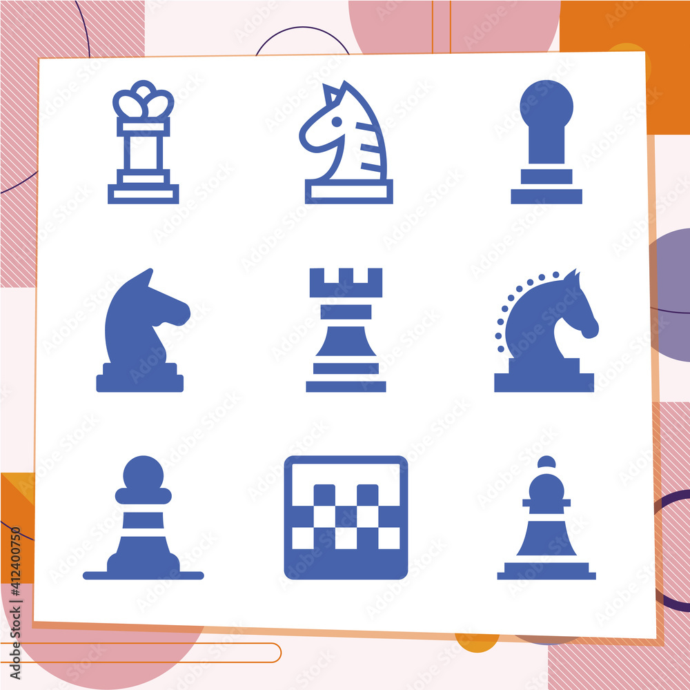 Simple set of 9 icons related to board game Stock Vector | Adobe Stock