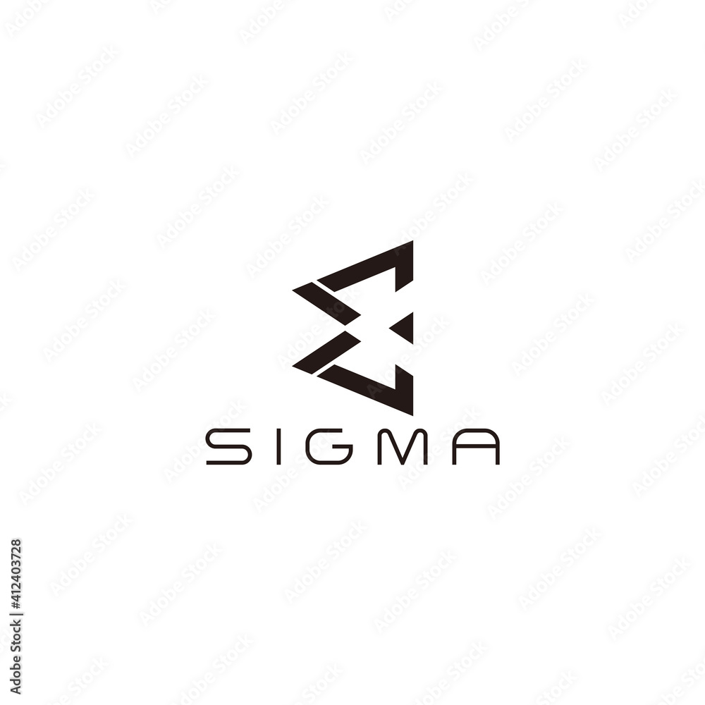 sigma simple triangle geometric mosaic symbol vector Stock Vector ...
