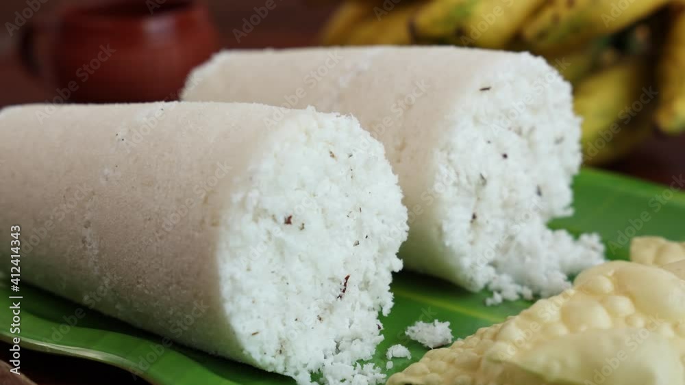Rice Puttu white Pittu , Kadala Chickpea curry , milk tea , popular ...
