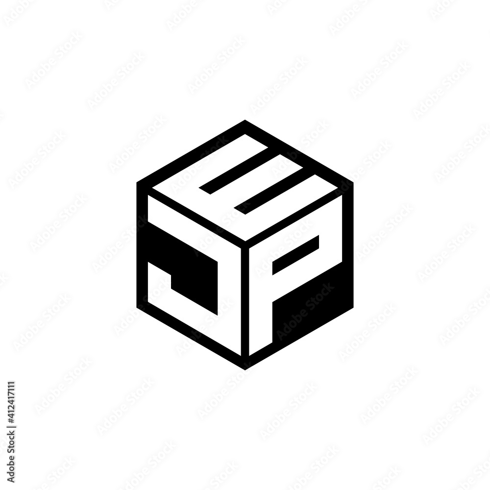 JPE letter logo design with white background in illustrator, cube logo ...
