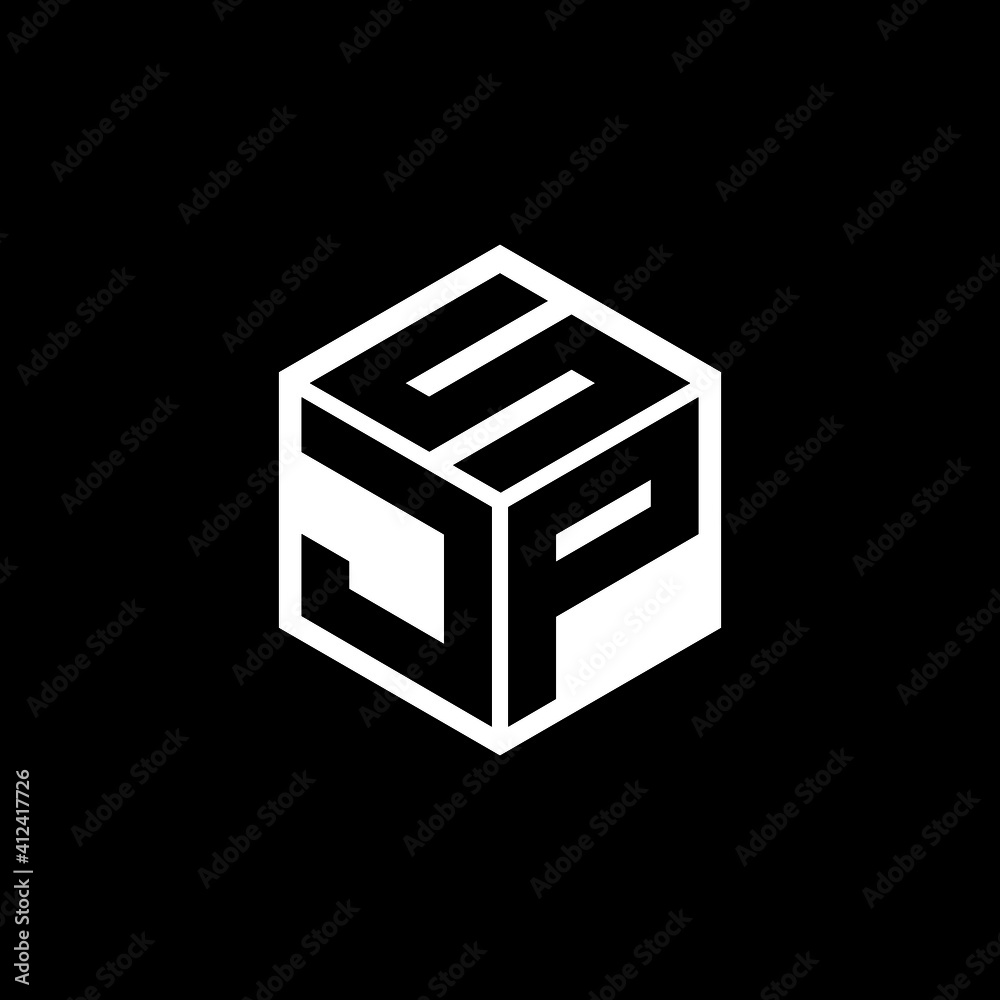 JPS letter logo design with black background in illustrator, cube logo ...