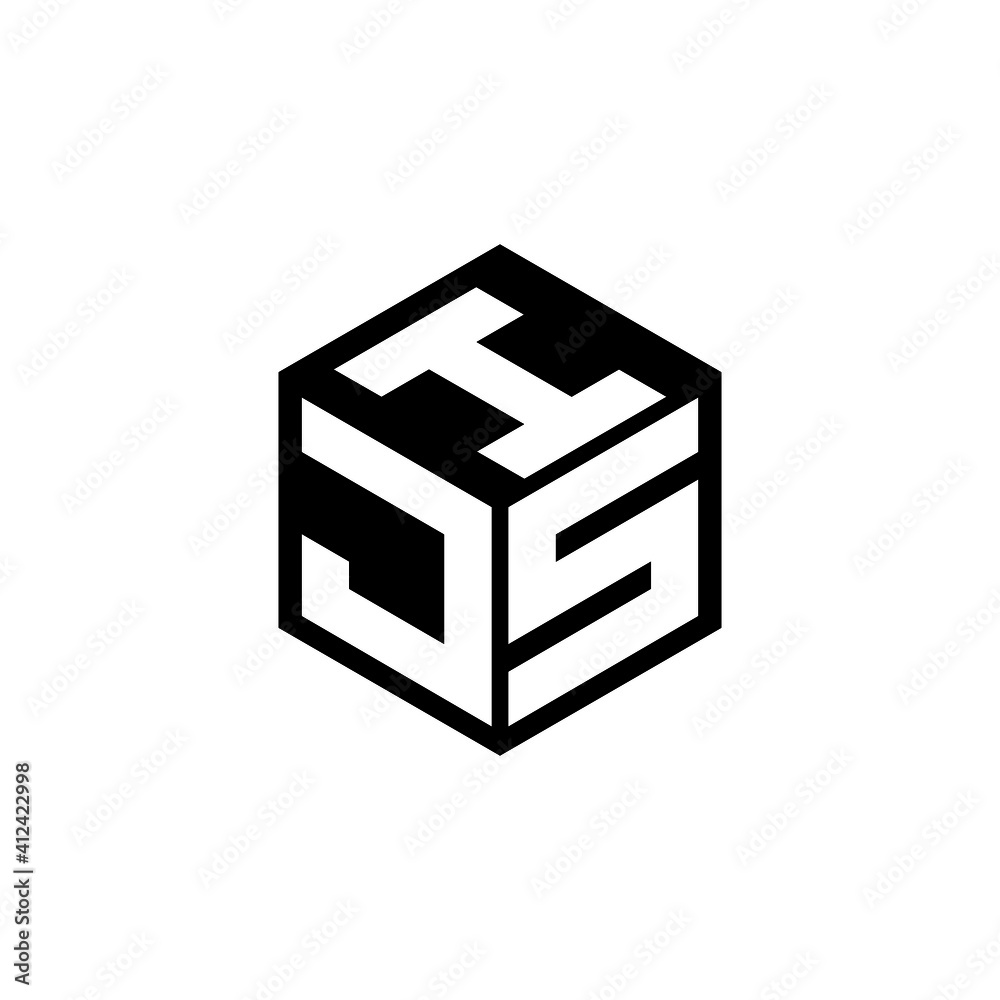 JSI letter logo design with white background in illustrator, cube logo ...