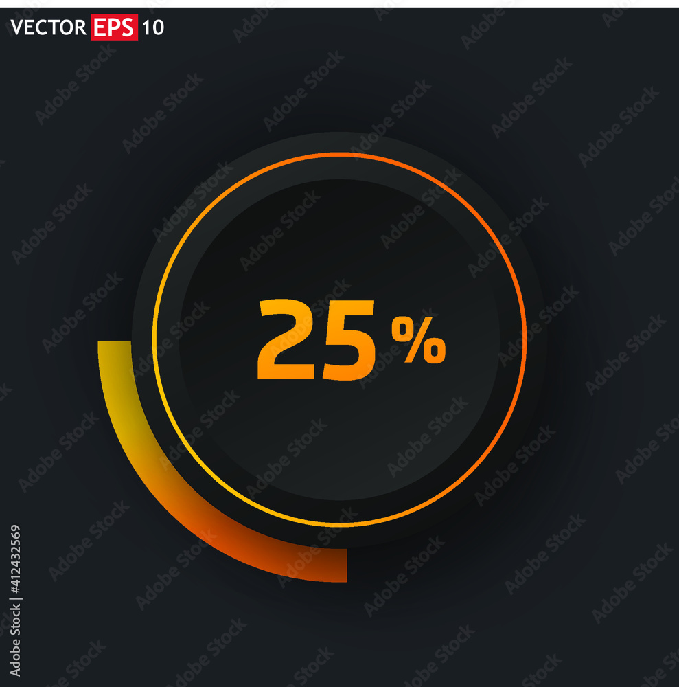 25 percent pie chart. Circle diagram business illustration, Percentage ...