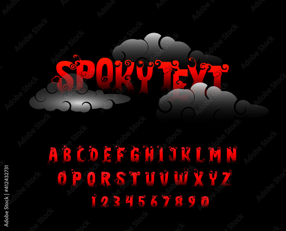 Halloween font. Horror alphabet letters written blood, scary bleed font ...