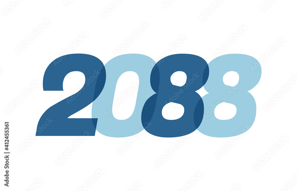 Happy New Year 2088 Text Design. 2088 Number logo design for Brochure ...