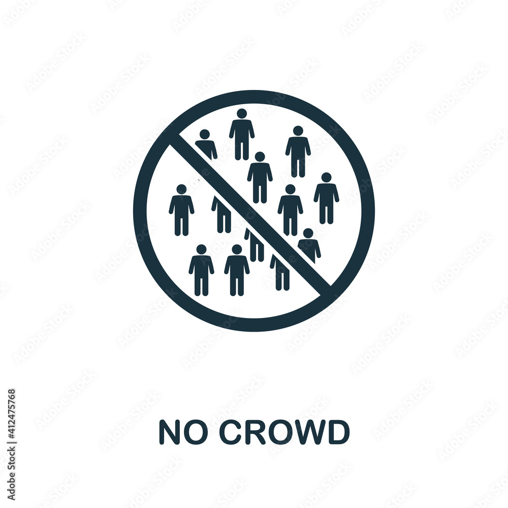 No Crowd icon. Simple element from new normality collection. Filled ...