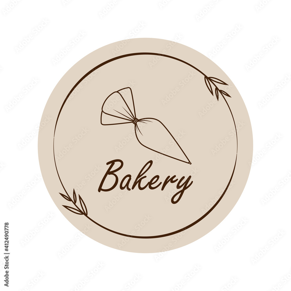 Bakery logo. Piping Cream Cake logo design. Silicone Piping Cream Cake ...