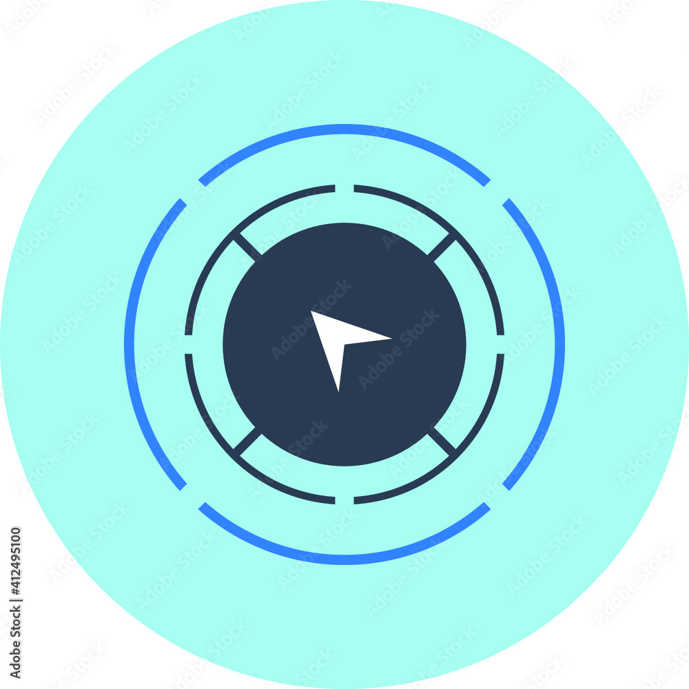 Compass icon. GPS Icon. Magnetic compass, indicator icon, east, west ...