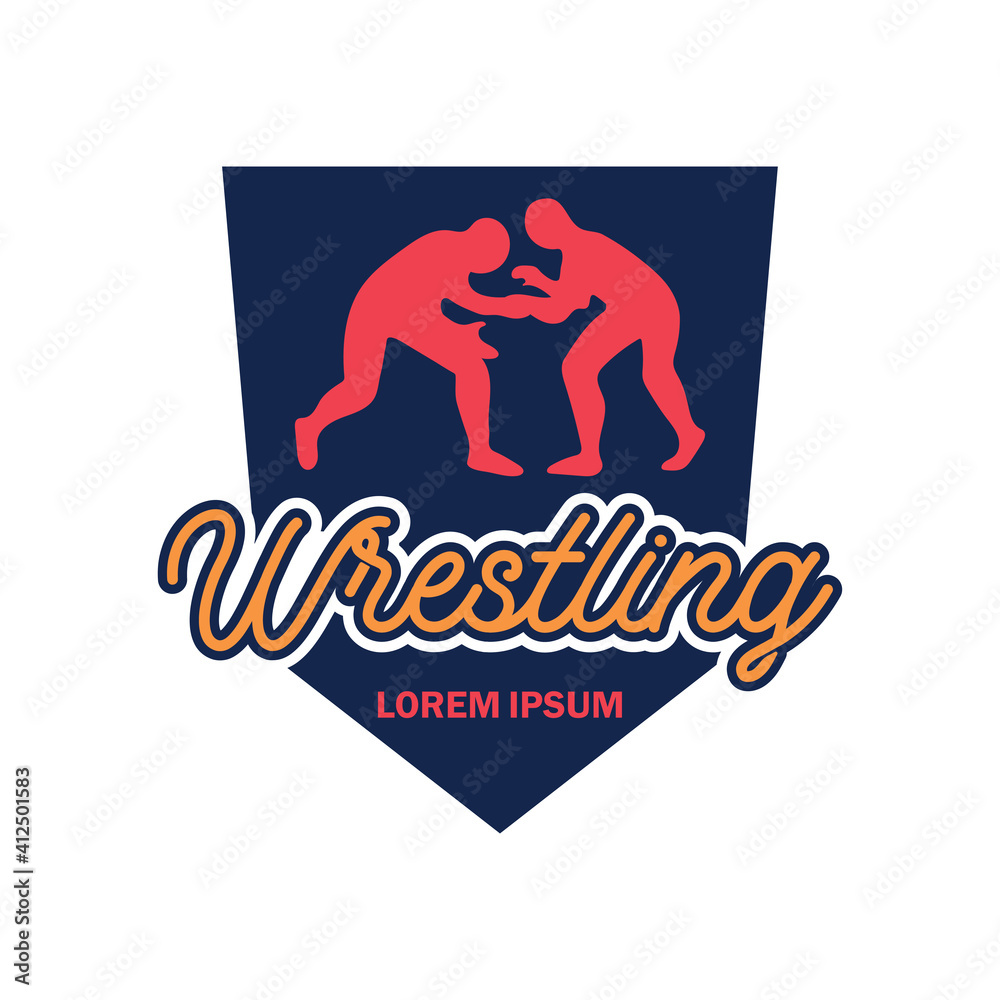 wrestling logo with text space for your slogan tag line, vector ...