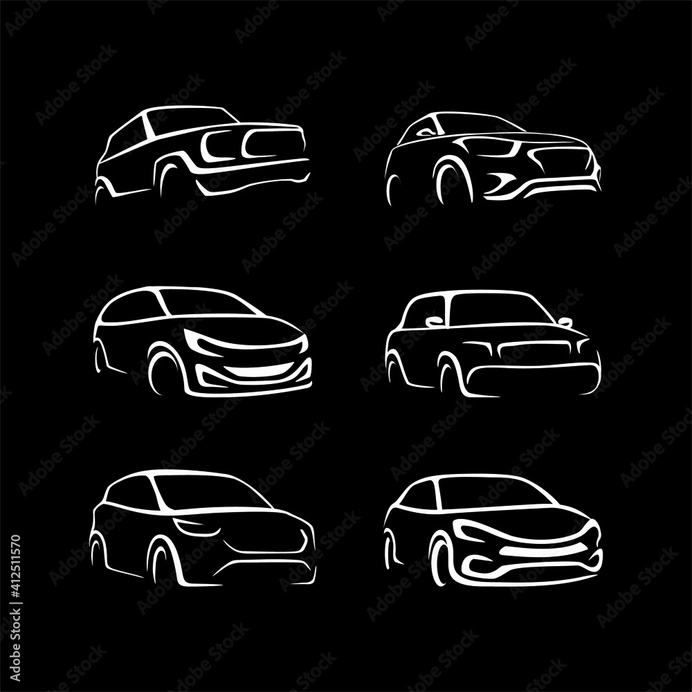 Collection of Automotive car logo design with concept sports vehicle ...