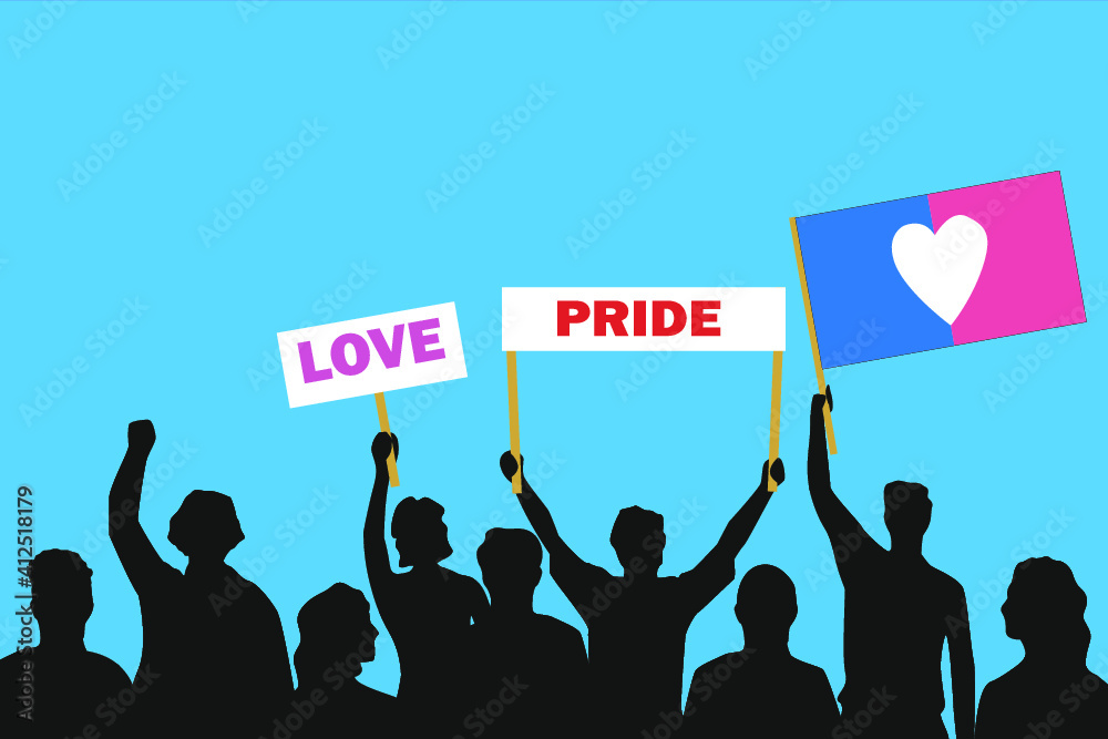 Vector illustration of the crowd that is expressing its attitude ...