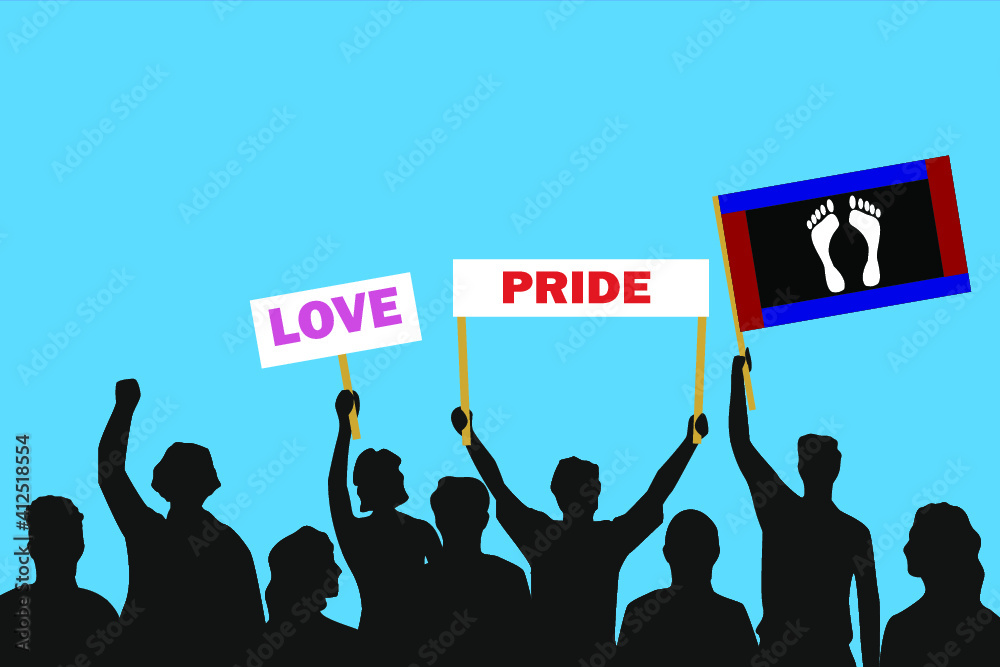 Vector illustration of the crowd that is expressing its attitude ...