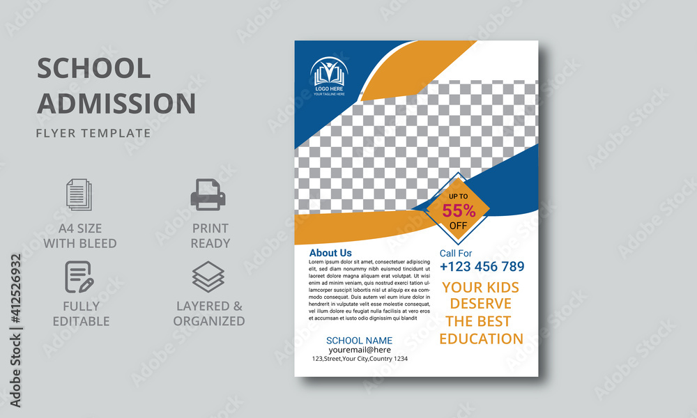 New academic year. Flyer, booklet, leaflet print design with linear ...
