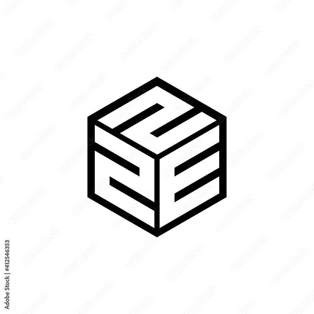 ZEZ letter logo design with white background in illustrator, cube logo ...