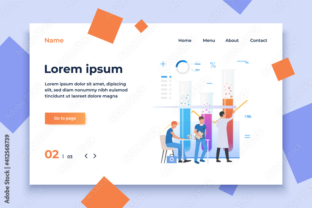 Laboratory assistants drawing graph and working with tubes vector ...