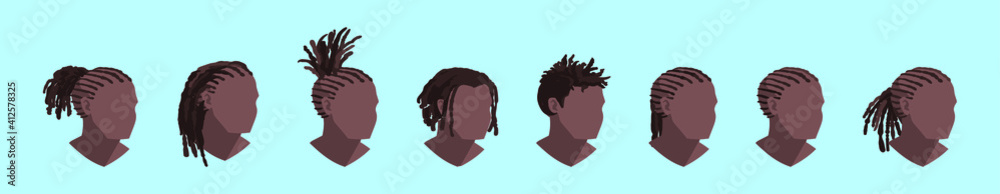 set of dread cartoon icon design template with various models. vector ...