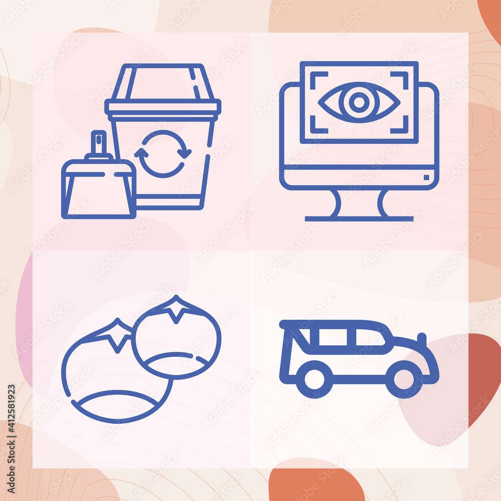 Simple set of programming language related lineal icons Stock Vector | Adobe Stock