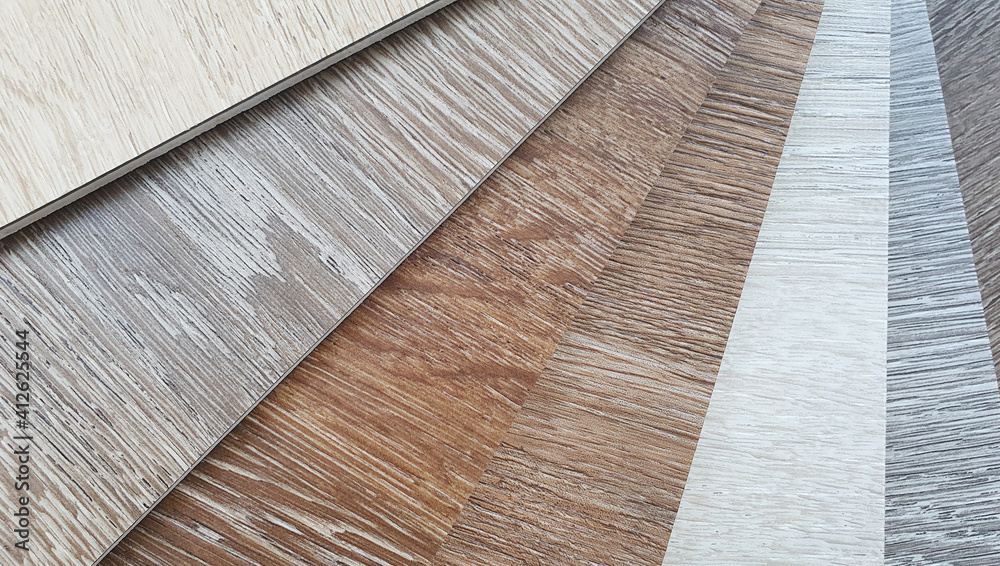 various patterns and colors of wooden vinyl floor tile sample swatch ...