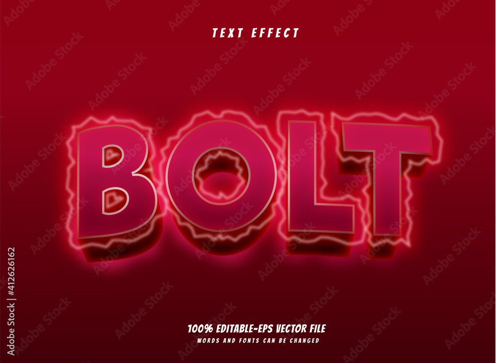 bolt text effect design vector 100% editable-eps vector file words and ...