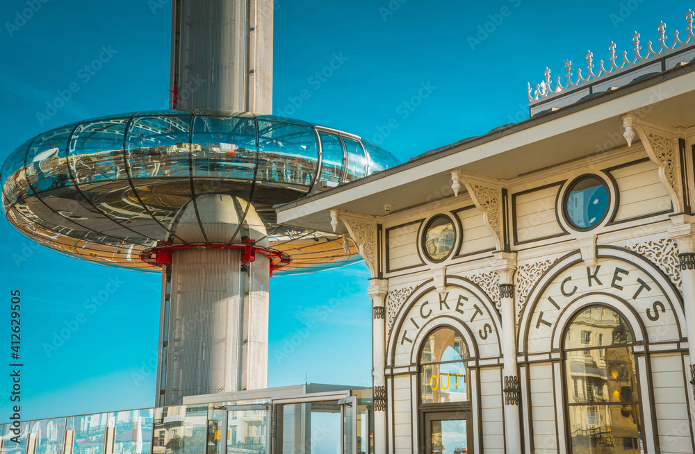 Brighton, England-6 October,2018: The British Airways i360 skyline ...