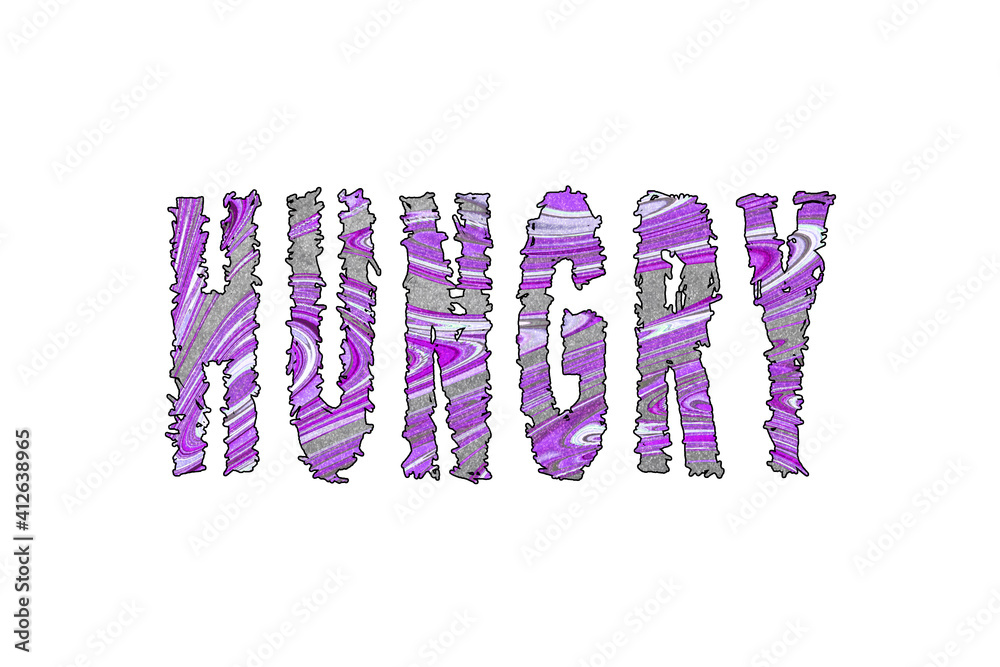 Hungry word, Banner, Poster and Sticker Stock Illustration | Adobe Stock
