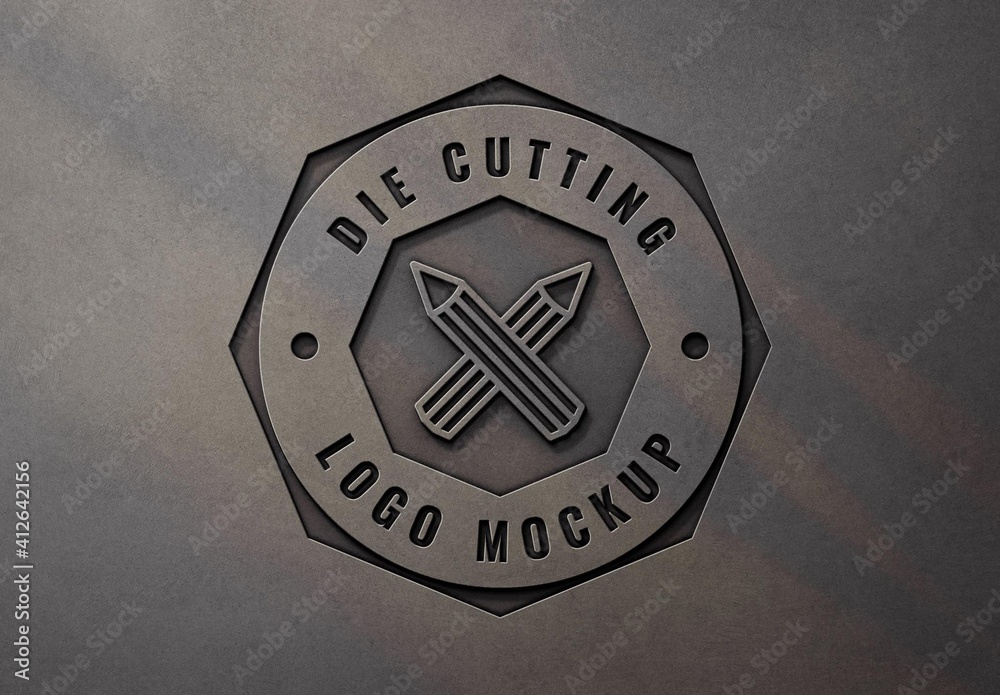 Realistic Laser Cut 3D Logo Mockup 素材庫範本 | Adobe Stock
