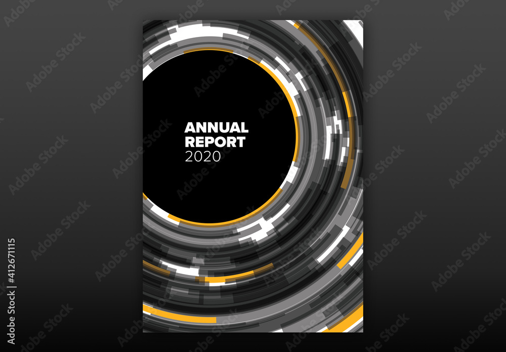 Annual Report Front Cover Page Layout Stock Template | Adobe Stock