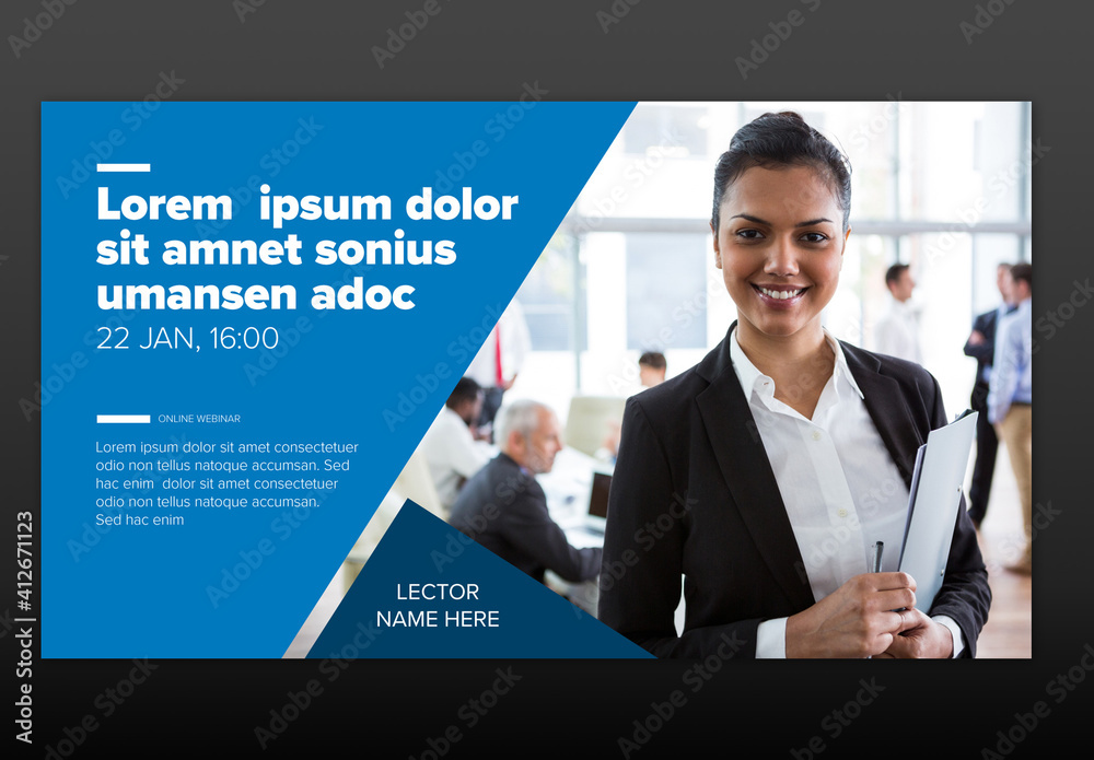 Social Media Event Cover Layout for Online Webinar Stock Template ...