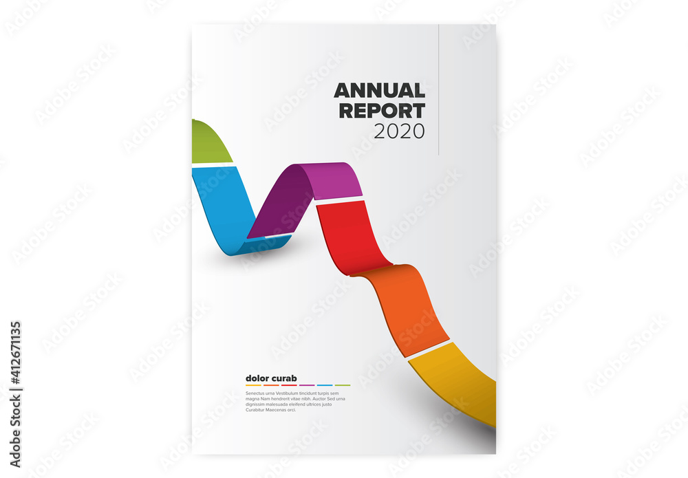 Light Annual Report Front Cover Page Layout Stock Template | Adobe Stock