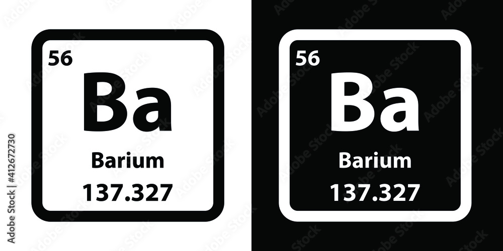Ba Barium chemical element icon. The chemical element of the periodic ...