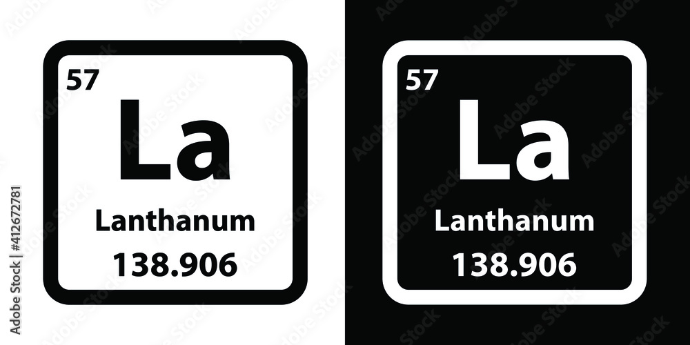 La Lanthanum chemical element icon. The chemical element of the ...