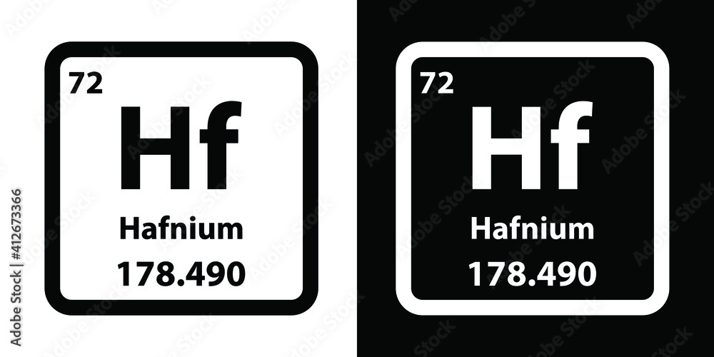 Hf Hafnium chemical element icon. The chemical element of the periodic ...