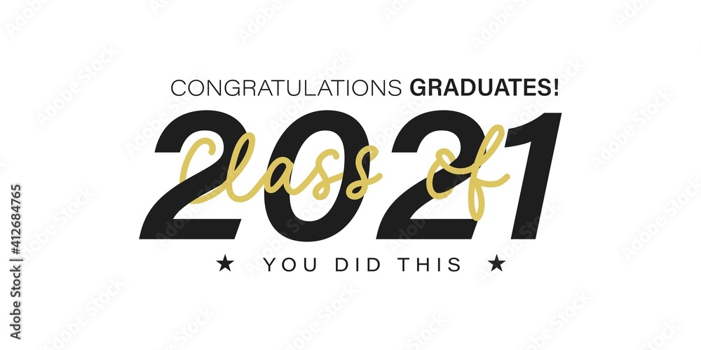 Class of 2021. Congratulations graduates design for stamps, yearbook ...