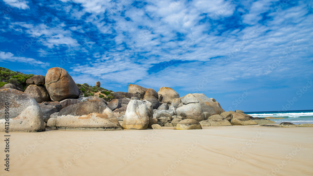 Poster Squeaky Beach in the Whisky Bay, Bass Strait, Wilsons Promontory ...