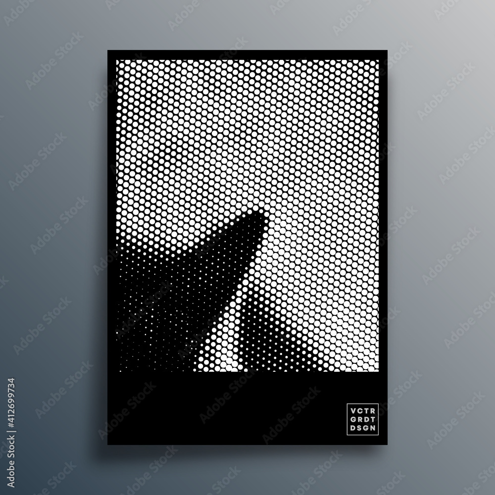 Halftone pattern design for flyer, poster, brochure cover, background ...