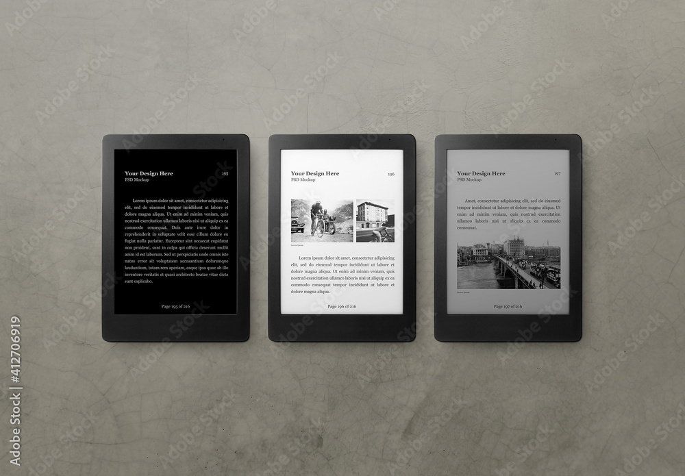 E-Book Reader Mockup Set Stock Template | Adobe Stock