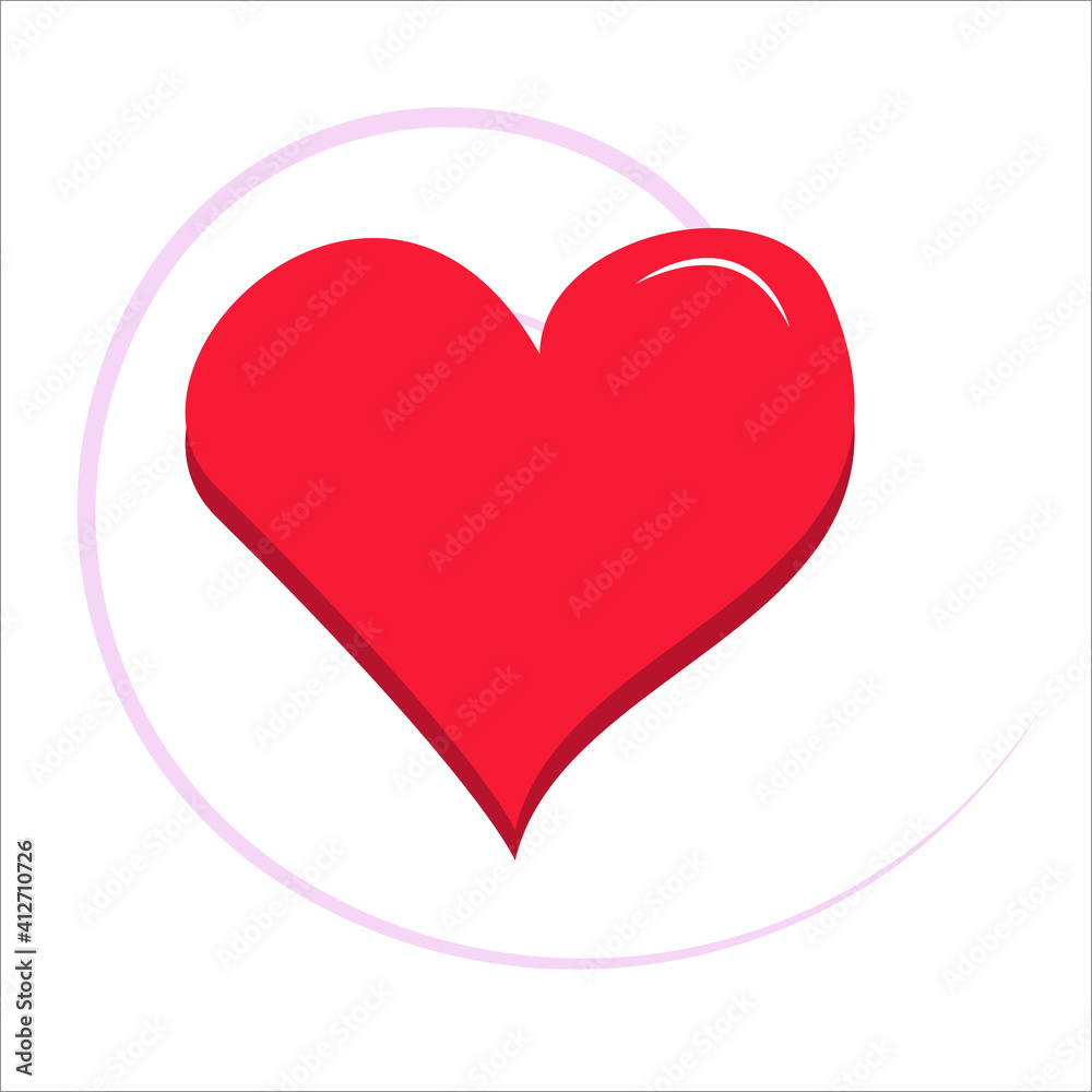 Corazon vector rojo con espiral Stock Vector | Adobe Stock