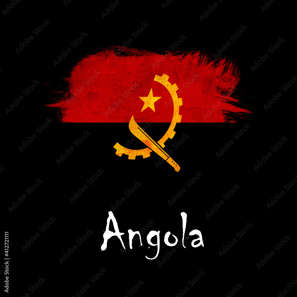 National flag of Angola, abbreviated with ao; a realistic 3d image of ...