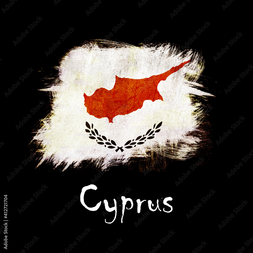 National flag of Cyprus, abbreviated with cy; a realistic 3d image of ...