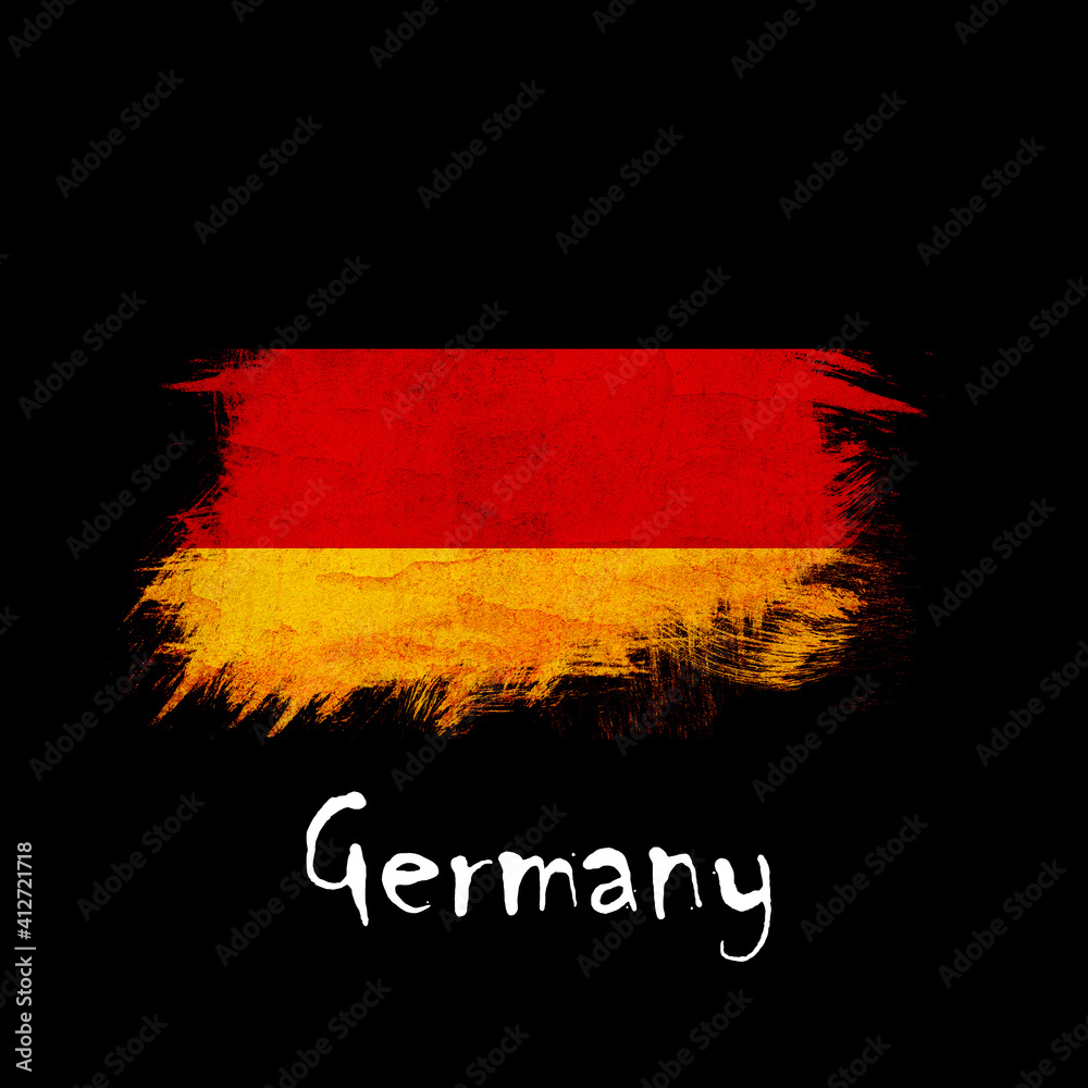 National flag of Germany, abbreviated with de; a realistic 3d image of ...