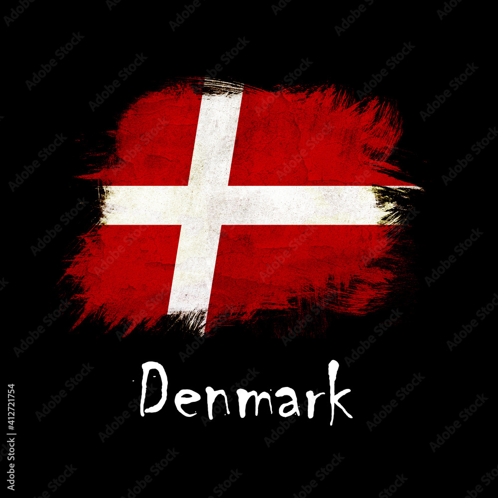 ภาพประกอบสต็อก National flag of Denmark, abbreviated with dk; a ...