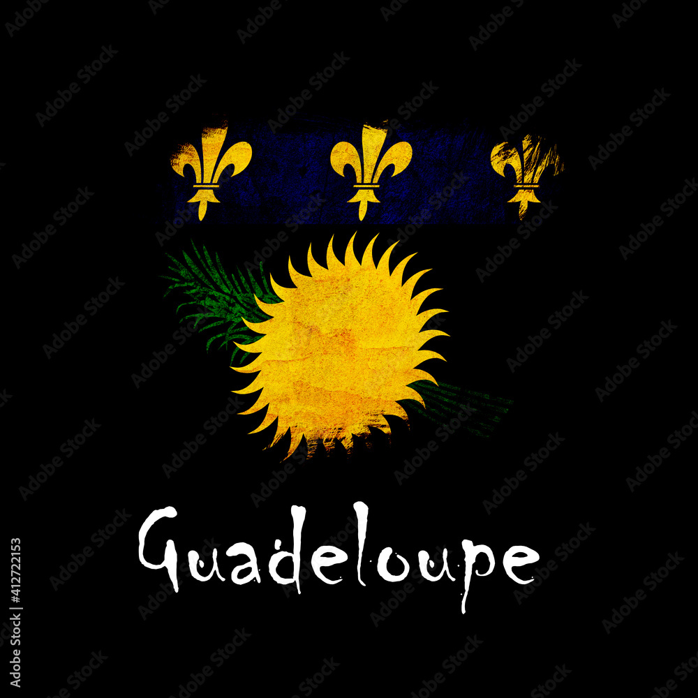 Stock-illustrationen National flag of Guadeloupe, abbreviated with gp ...
