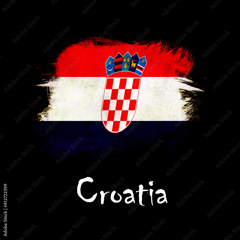 National flag of Croatia, abbreviated with hr; a realistic 3d image of ...