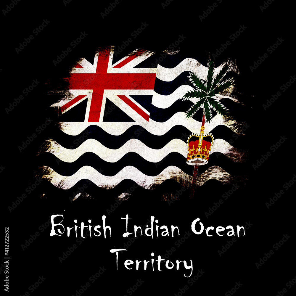 National flag of British Indian Ocean Territory, abbreviated with io; a ...