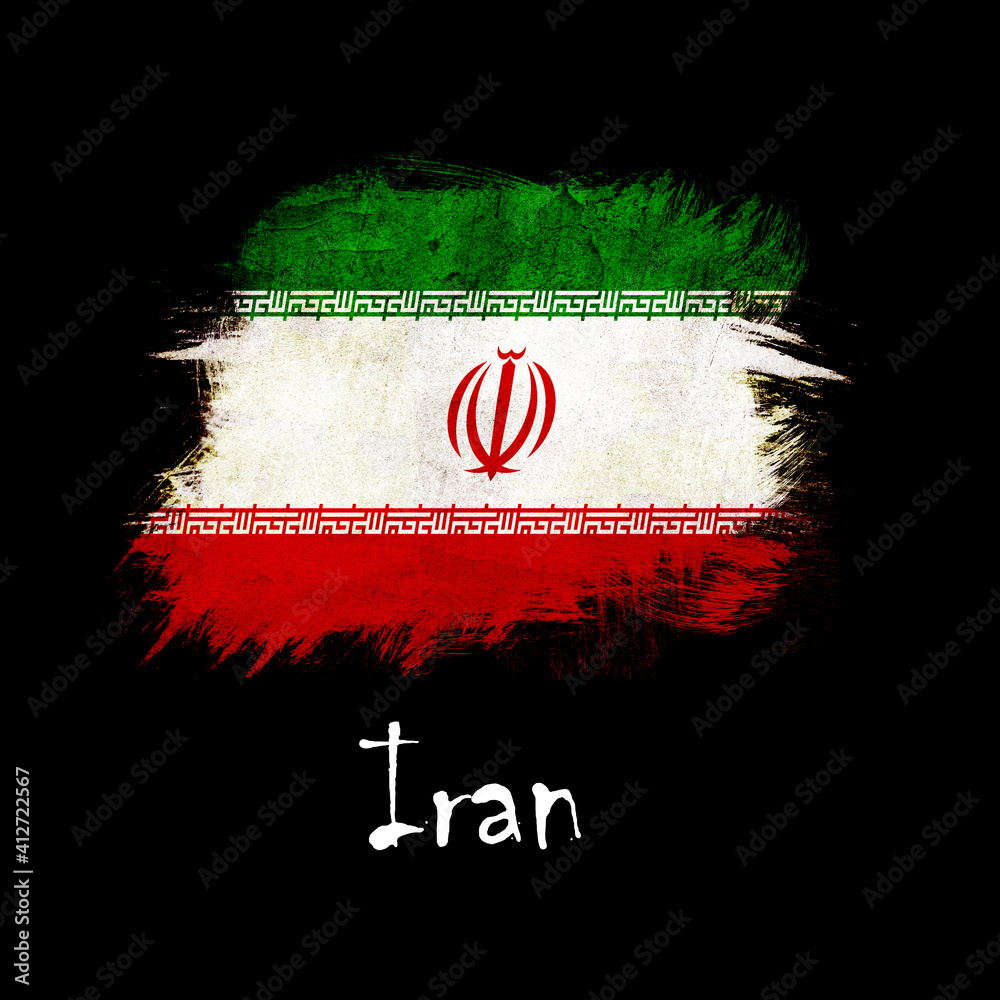 National flag of Iran, abbreviated with ir; a realistic 3d image of the ...