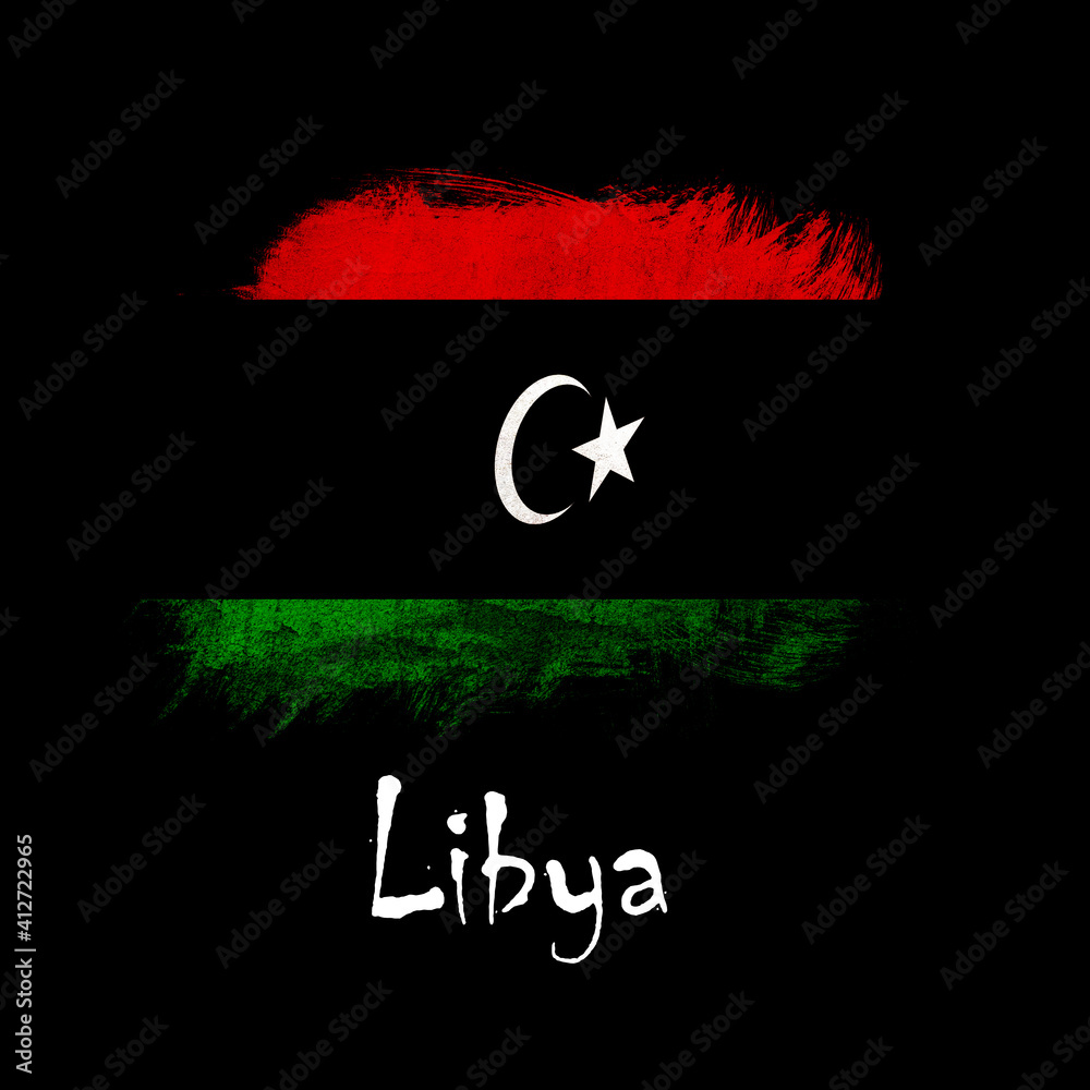 National flag of Libya, abbreviated with ly; a realistic 3d image of ...