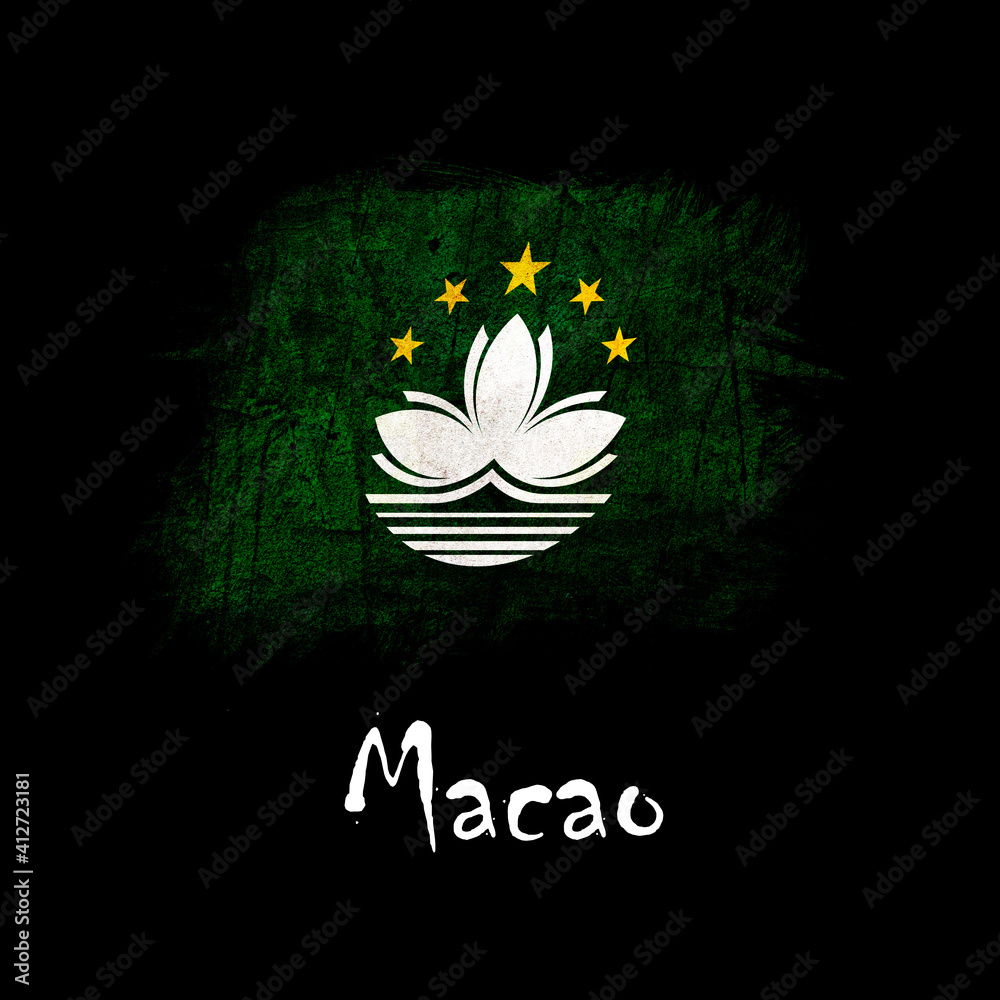 National flag of Macao, abbreviated with mo; a realistic 3d image of ...