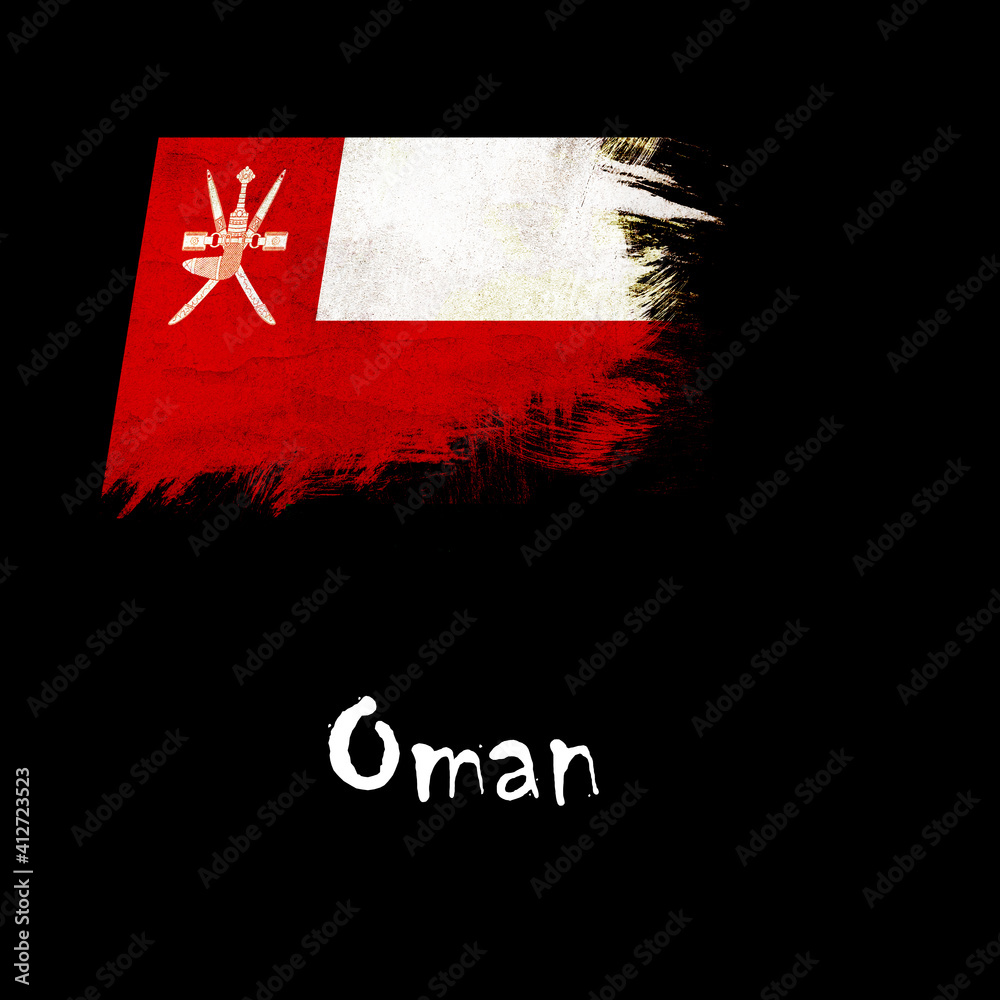 National flag of Oman, abbreviated with om; a realistic 3d image of the ...