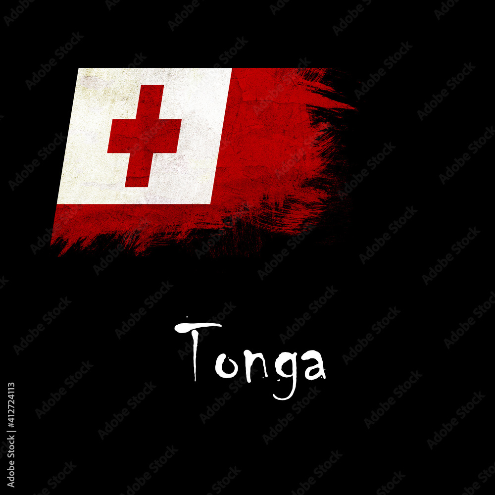 National flag of Tonga, abbreviated with to; a realistic 3d image of ...