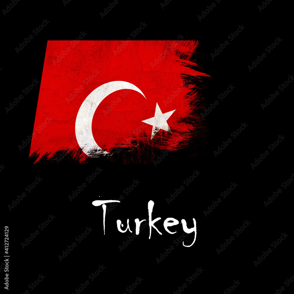 National flag of Turkey, abbreviated with tr; a realistic 3d image of ...